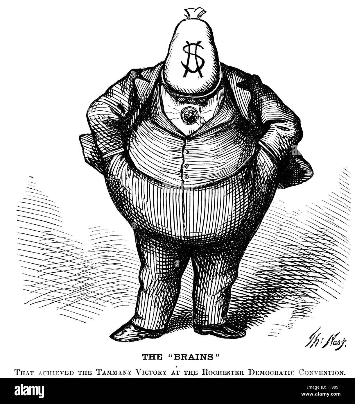 NAST: TWEED'S RING, 1871. /n'The Brains': an 1871 cartoon by Thomas ...