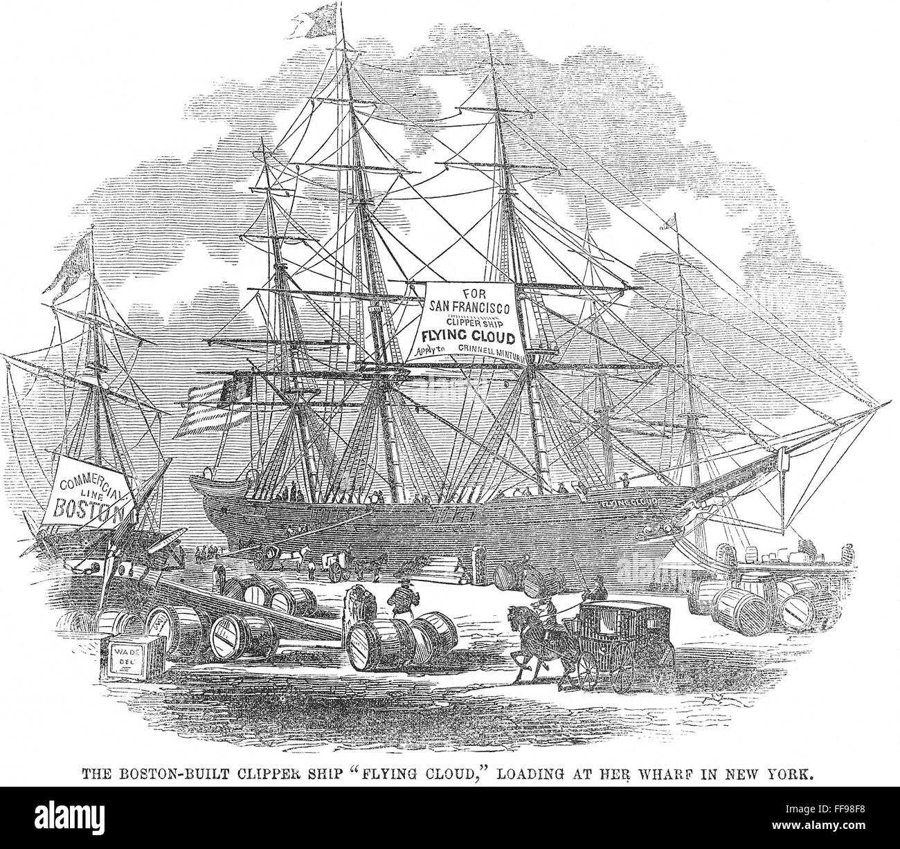 CLIPPER SHIP, 1851. /nThe Boston-built clipper ship 'Flying Cloud ...