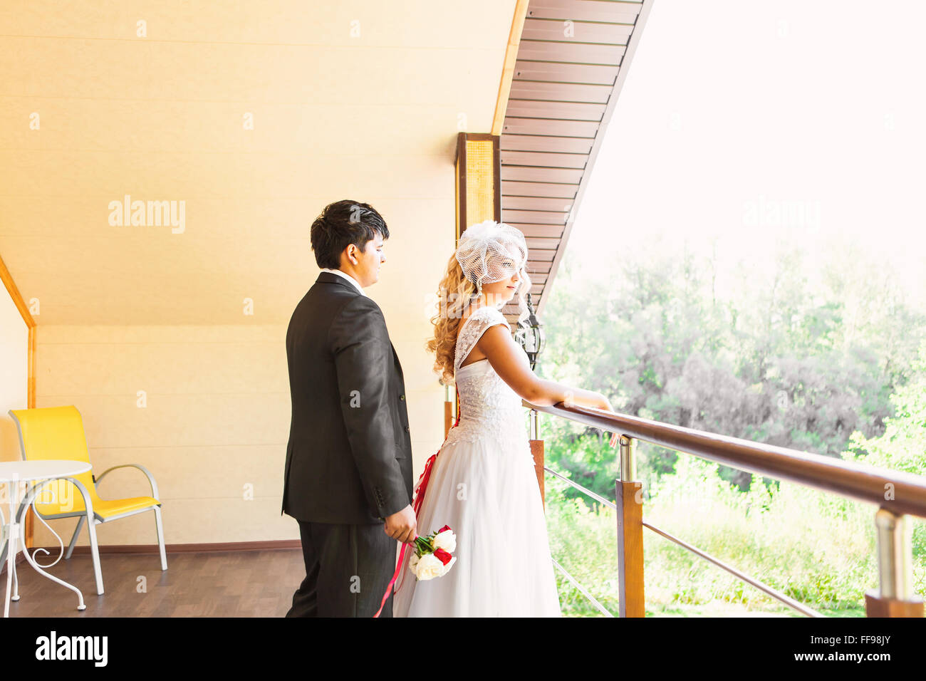 beautiful wedding, husband and wife, lovers man woman, bride and groom ...