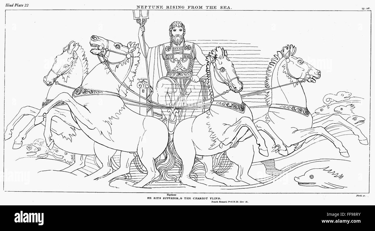 HOMER: THE ILIAD. /nNeptune rising from the sea. Line engraving, 1805 ...
