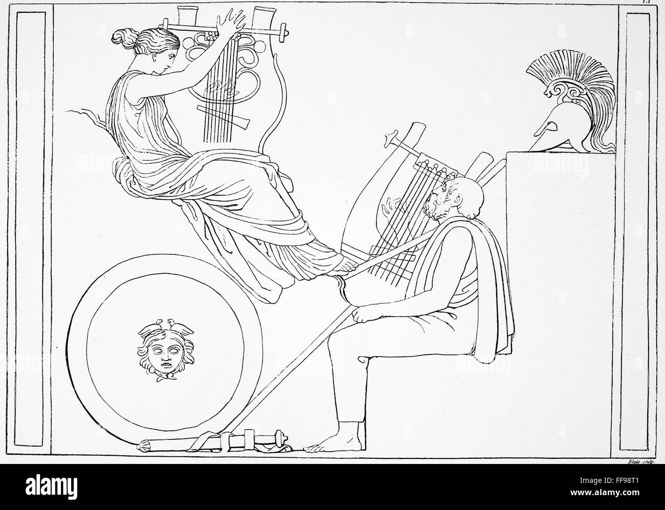 HOMER: THE ILIAD. /nHomer Invoking the Muse. Line engraving, 1805 ...