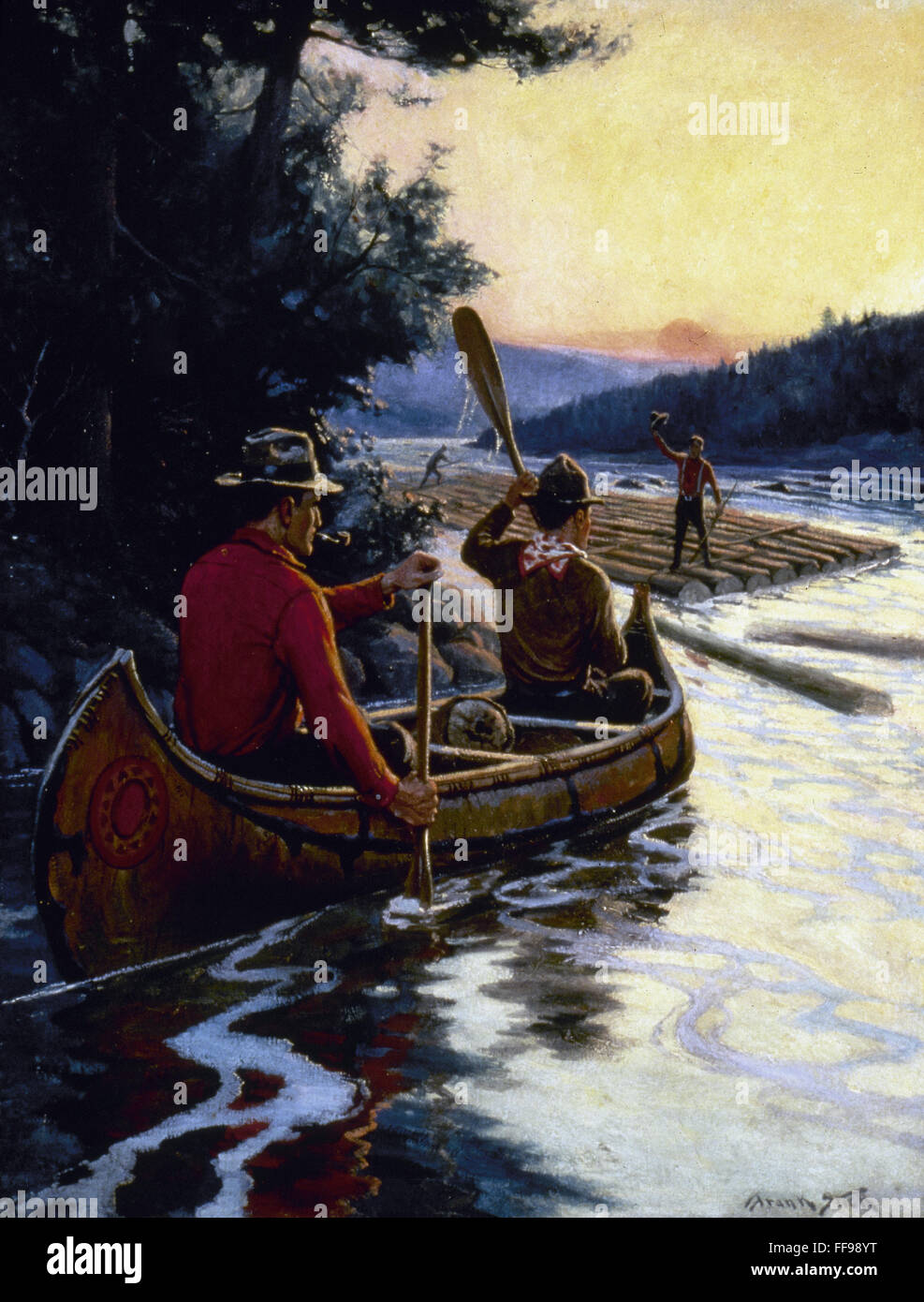 STICK: RIVER. /nUntitled. Oil on canvas by Frank Stick (1884-1966 Stock ...