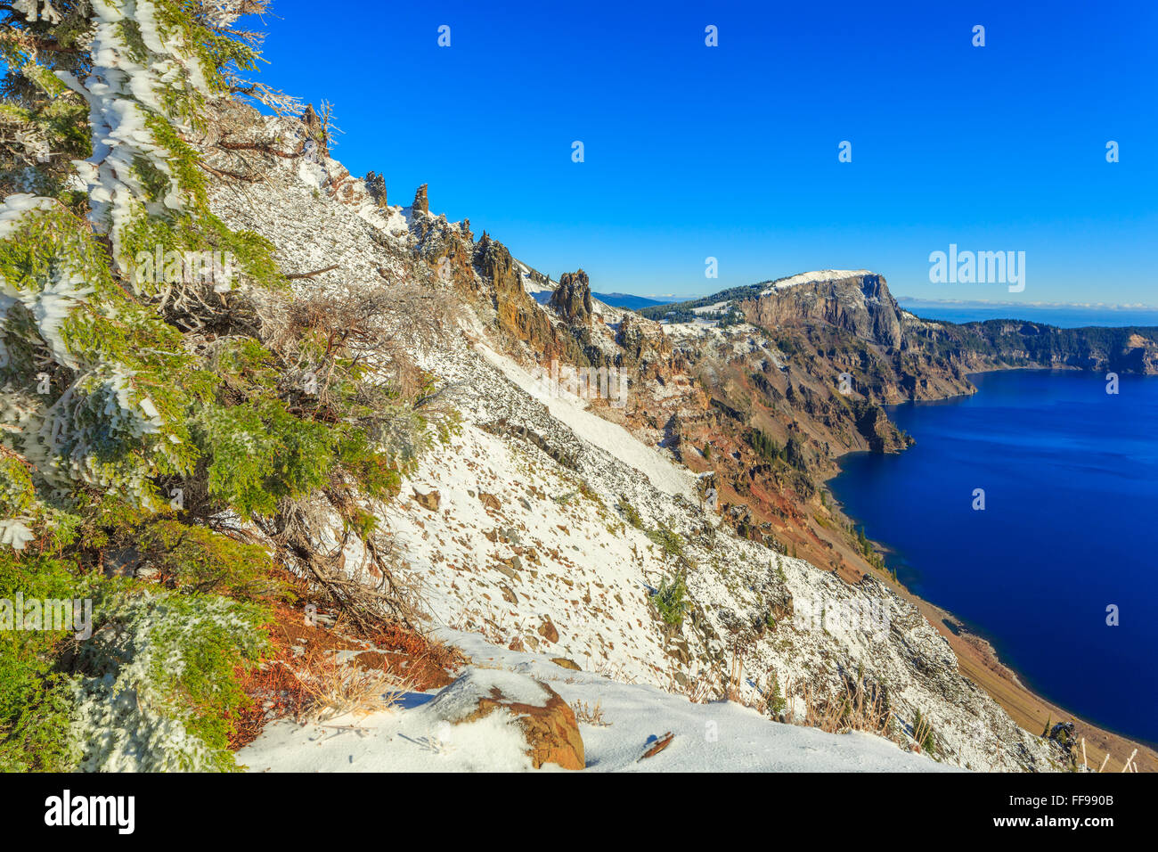 blue, caldera, cliffs, crater, deep, forest, island, lake, landscape ...