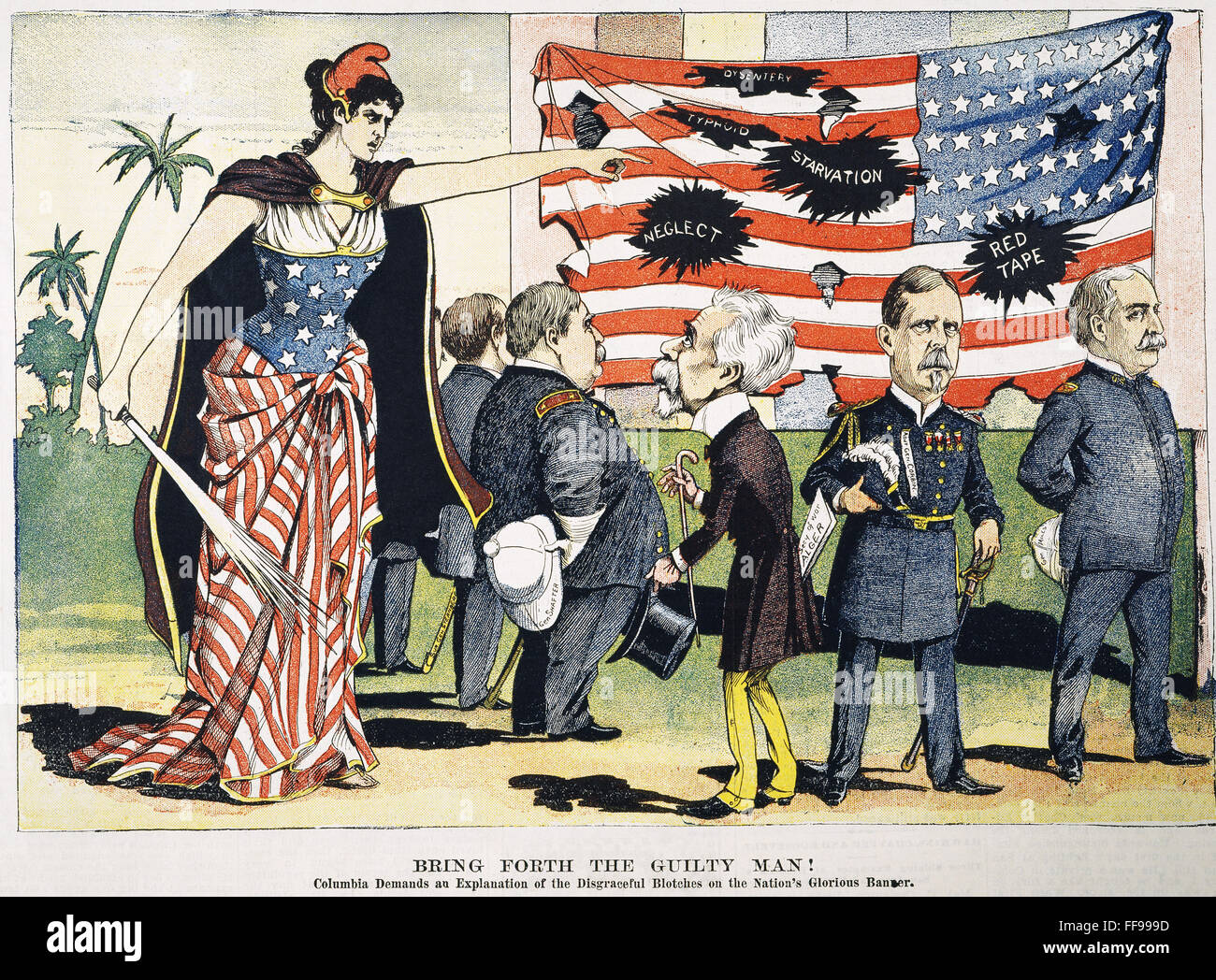 SPANISH-AMERICAN WAR, 1898. /n'Bring Forth the Guilty Man!' Columbia ...