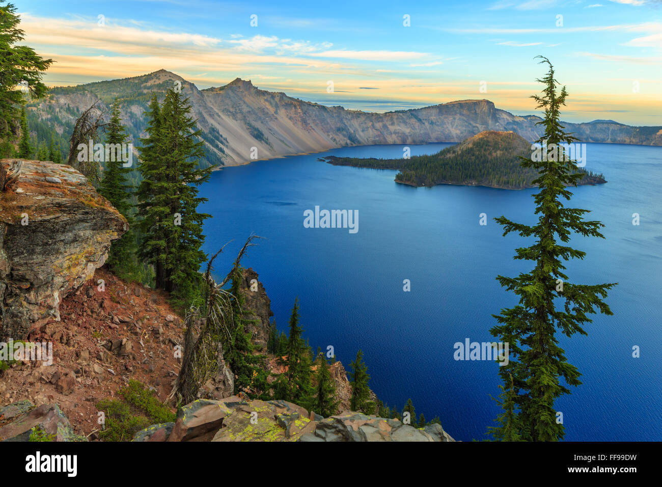 blue, caldera, cliffs, crater, deep, forest, island, lake, landscape ...