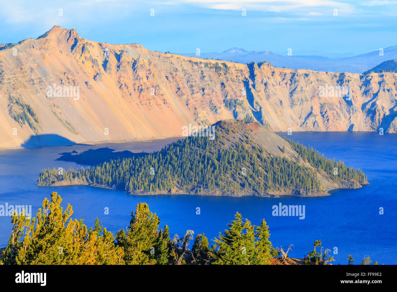 blue, caldera, cliffs, crater, deep, forest, island, lake, landscape ...