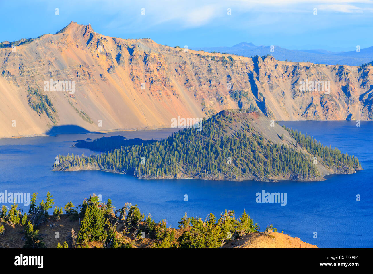 blue, caldera, cliffs, crater, deep, forest, island, lake, landscape ...