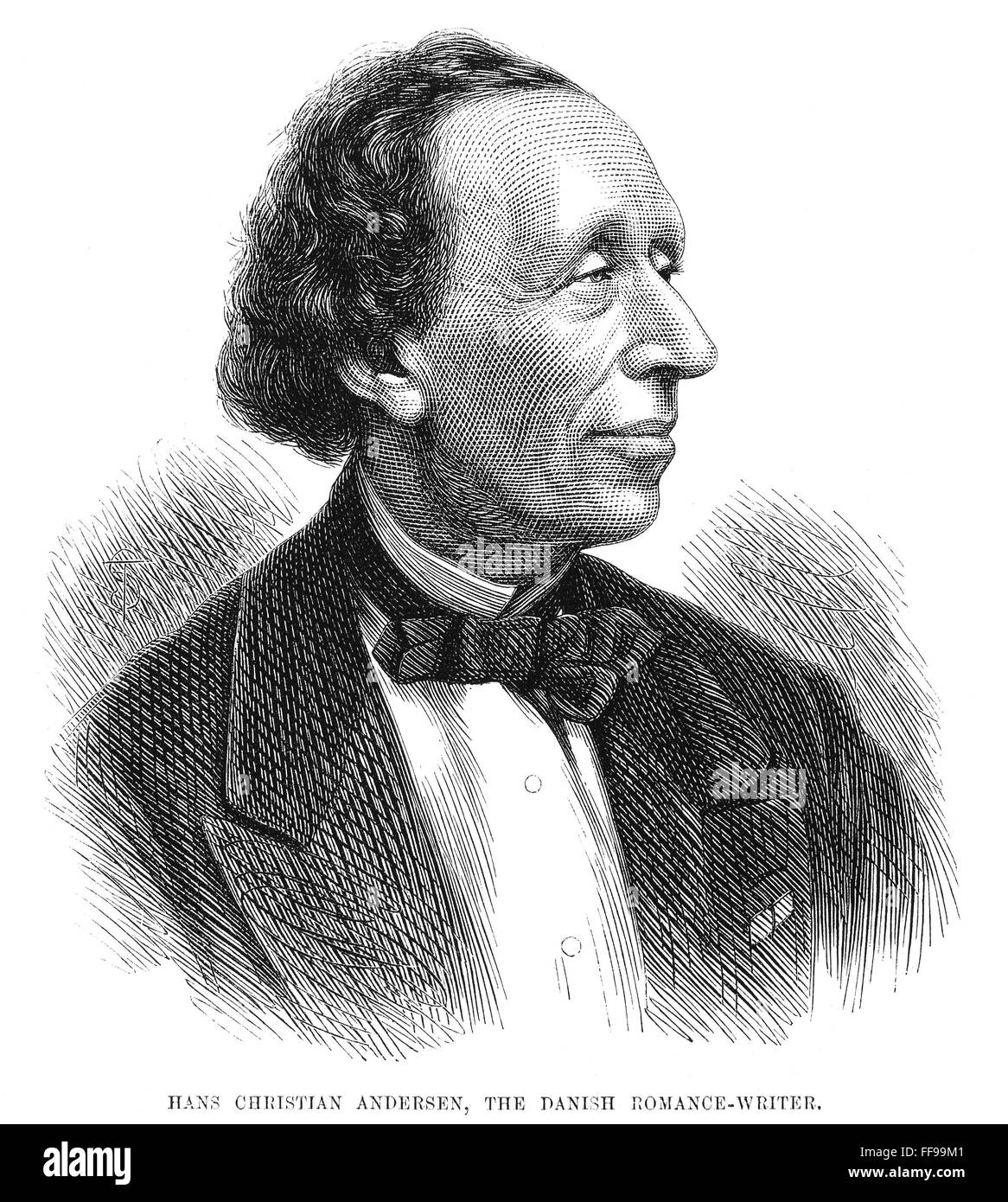 HANS CHRISTIAN ANDERSEN /n(1805-1875). Danish writer. Wood engraving ...