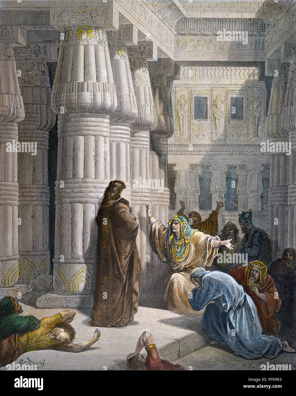 MOSES & PHAROAH. /nPharoah urges Moses and the Israelites to leave ...