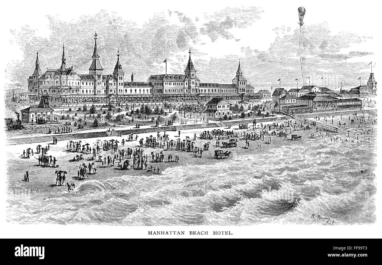 CONEY ISLAND HOTEL, 1880. /nWood engraving, 1880 Stock Photo - Alamy