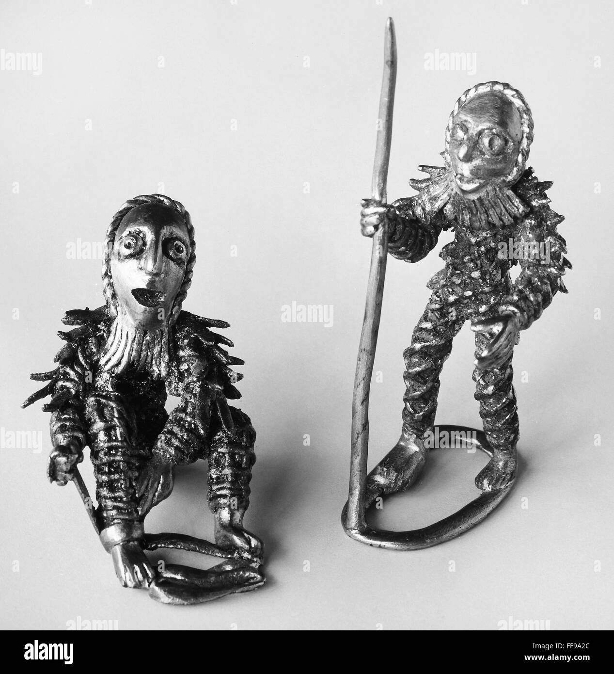 CAMEROON BRASS FIGURES. /nModern South Cameroon brass sculptures, cast ...