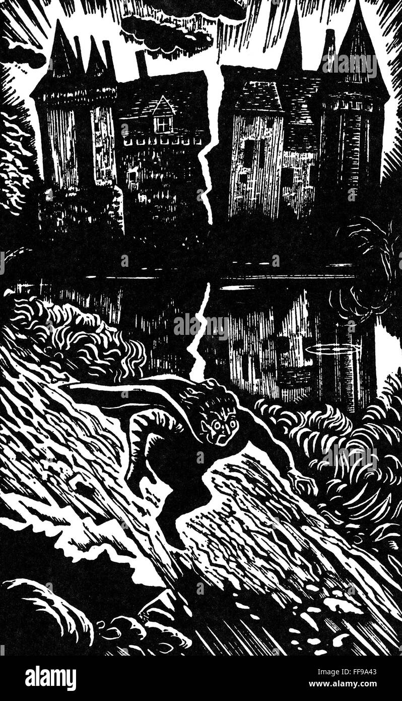 POE: HOUSE OF USHER, 1839. /n'Fall of the House of Usher' by Edgar ...