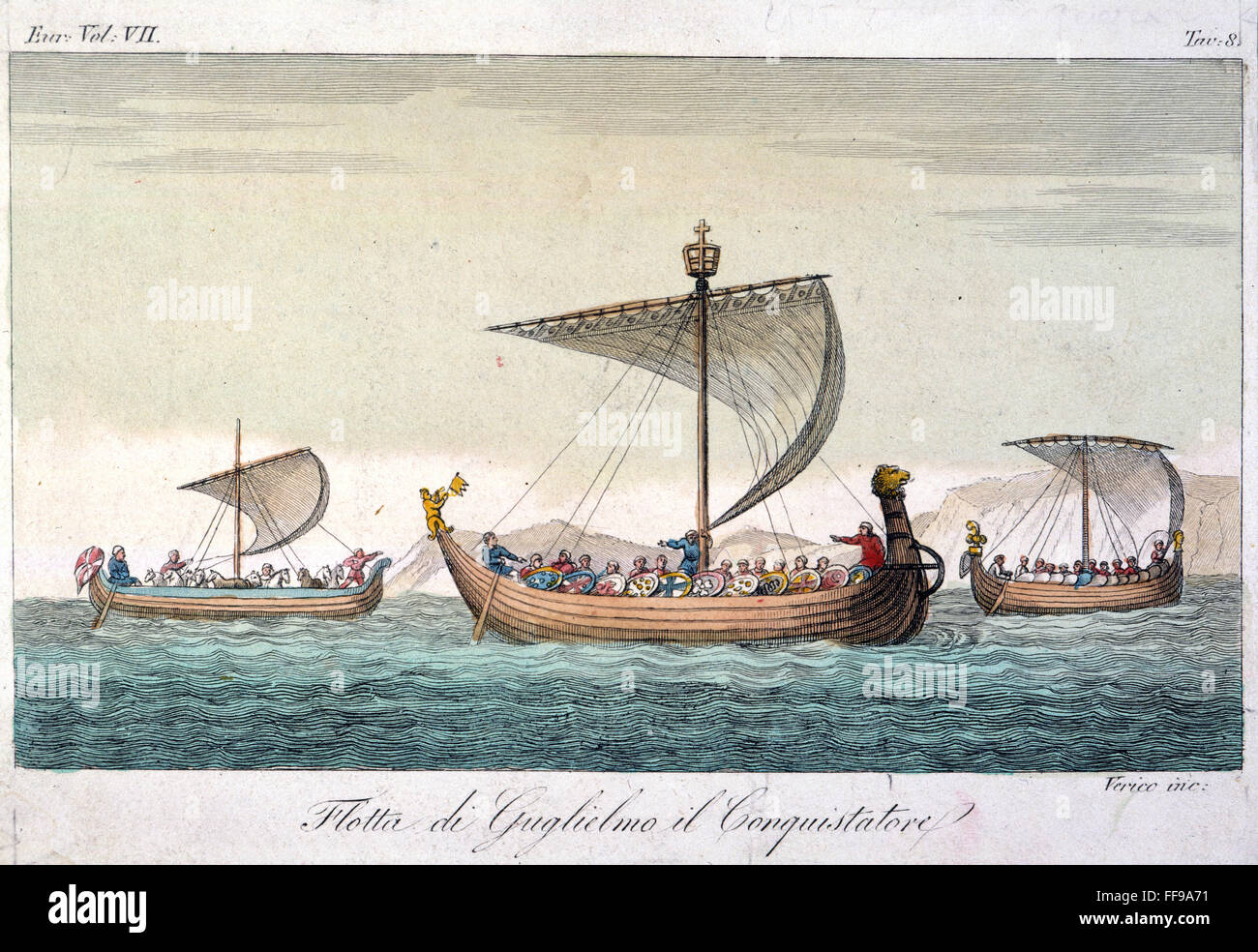 WILLIAM THE CONQUEROR /n(1027?-1087). The king's fleet. Copper ...