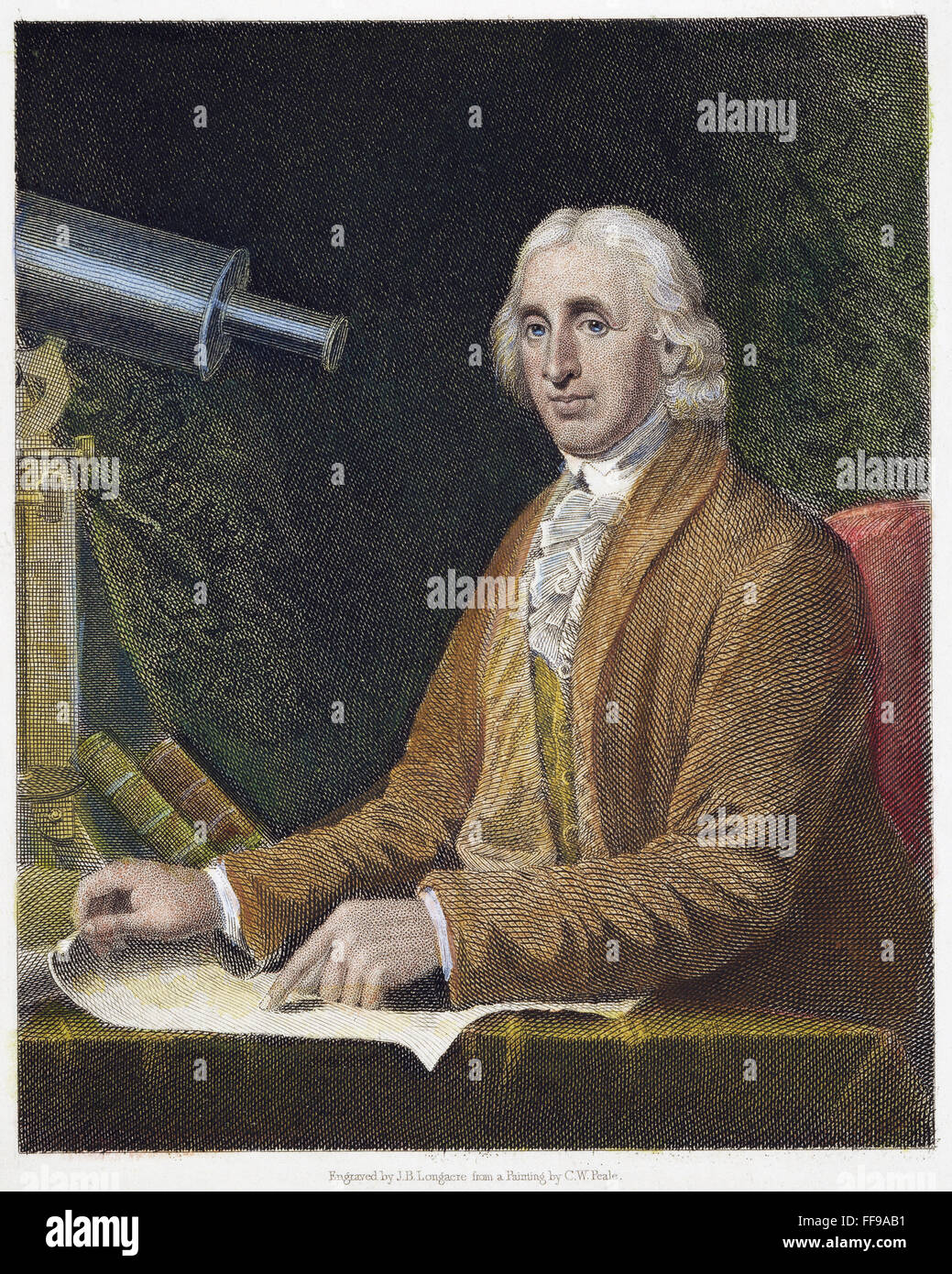 DAVID RITTENHOUSE /n(1732-1796). American astronomer. Steel engraving ...