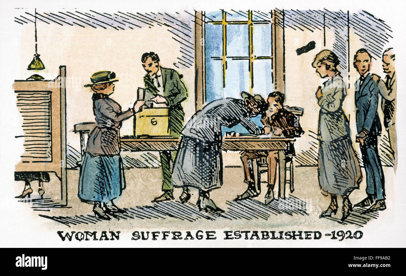 WOMEN'S RIGHTS. /nWomen voting in an election after the adoption of the ...