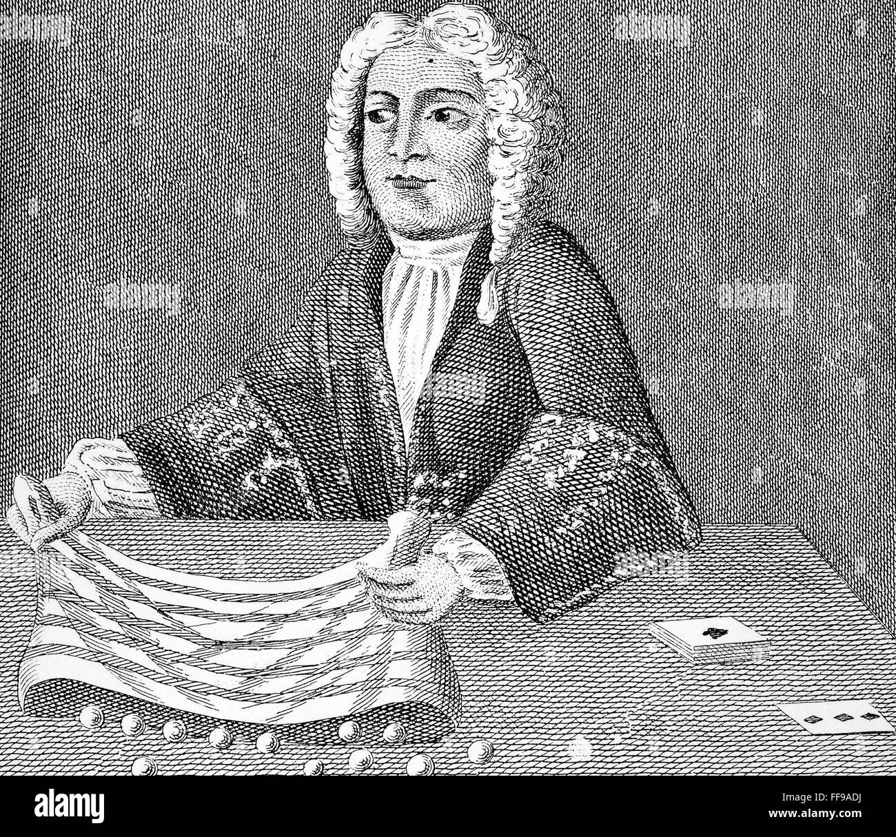 ISAAC FAWKES (d. 1731). /nEnglish conjurer. Isaac Fawkes performing his ...