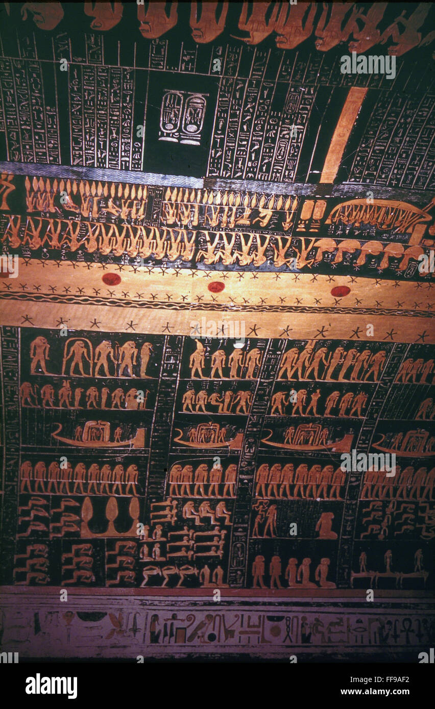 EGYPT: TOMB CEILING. /nCeiling in tomb of Amenhotep III, Valley of the ...