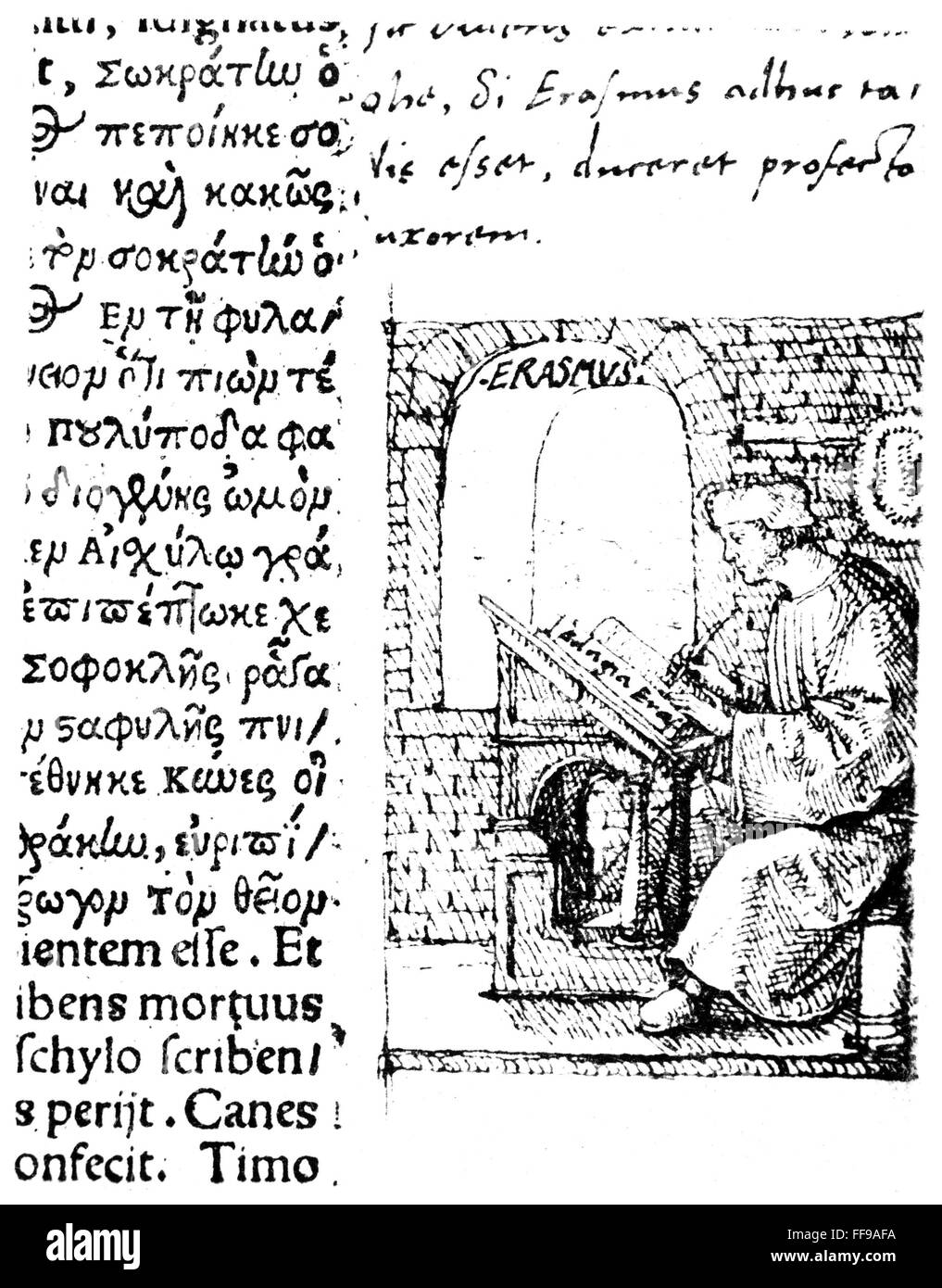 DESIDERIUS ERASMUS /n(1456?-1536). Dutch humanist and scholar. Marginal ...