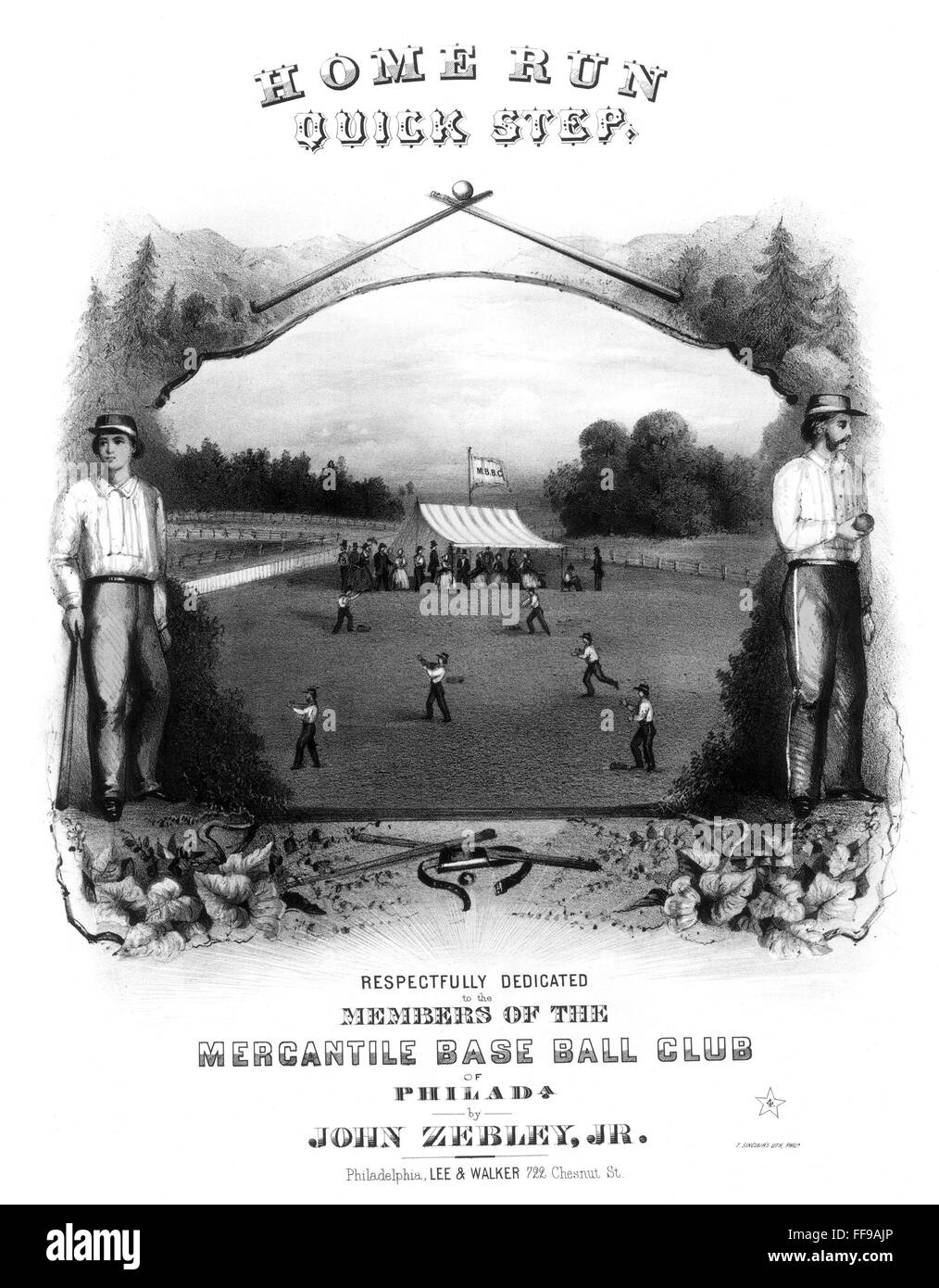 BASEBALL, 1861. /nLithograph sheet-music cover, 1861 Stock Photo - Alamy
