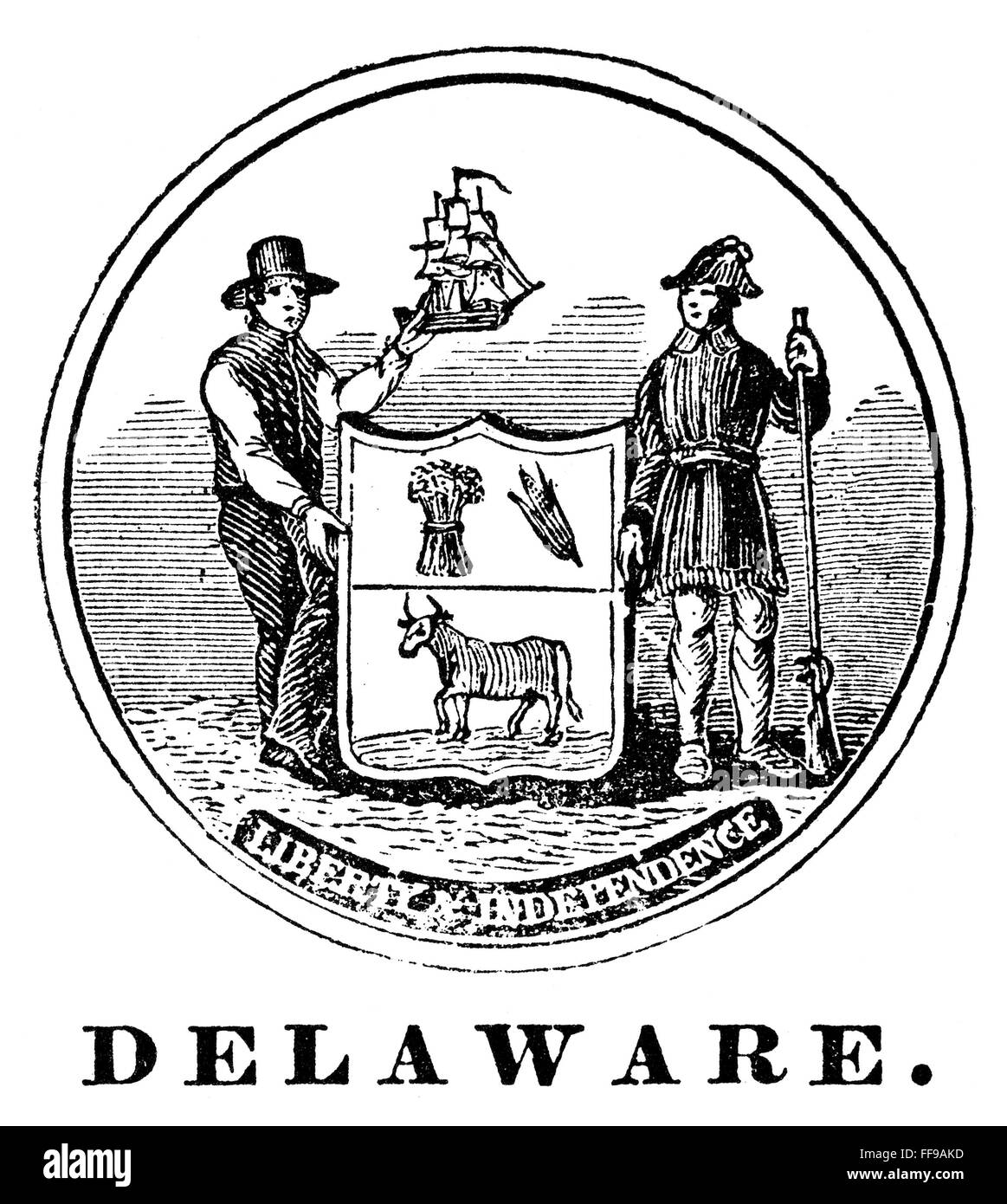 DELAWARE STATE SEAL. /nThe seal of Delaware, one of the original ...