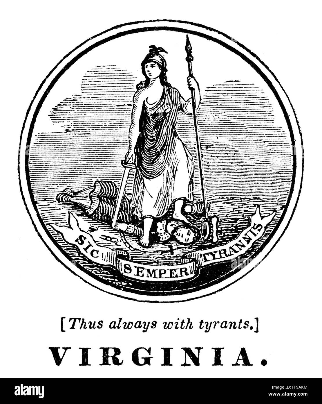 VIRGINIA STATE SEAL. /nThe seal of Virginia, one of the original ...