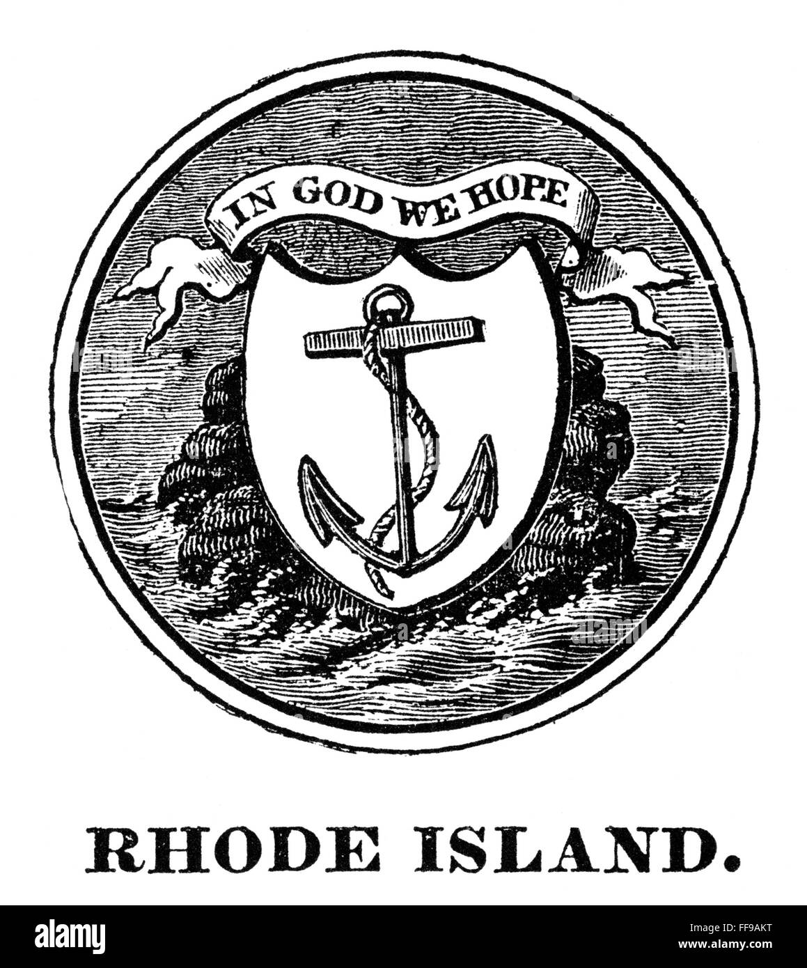 RHODE ISLAND STATE SEAL. /nThe seal of Rhode Island, one of the ...