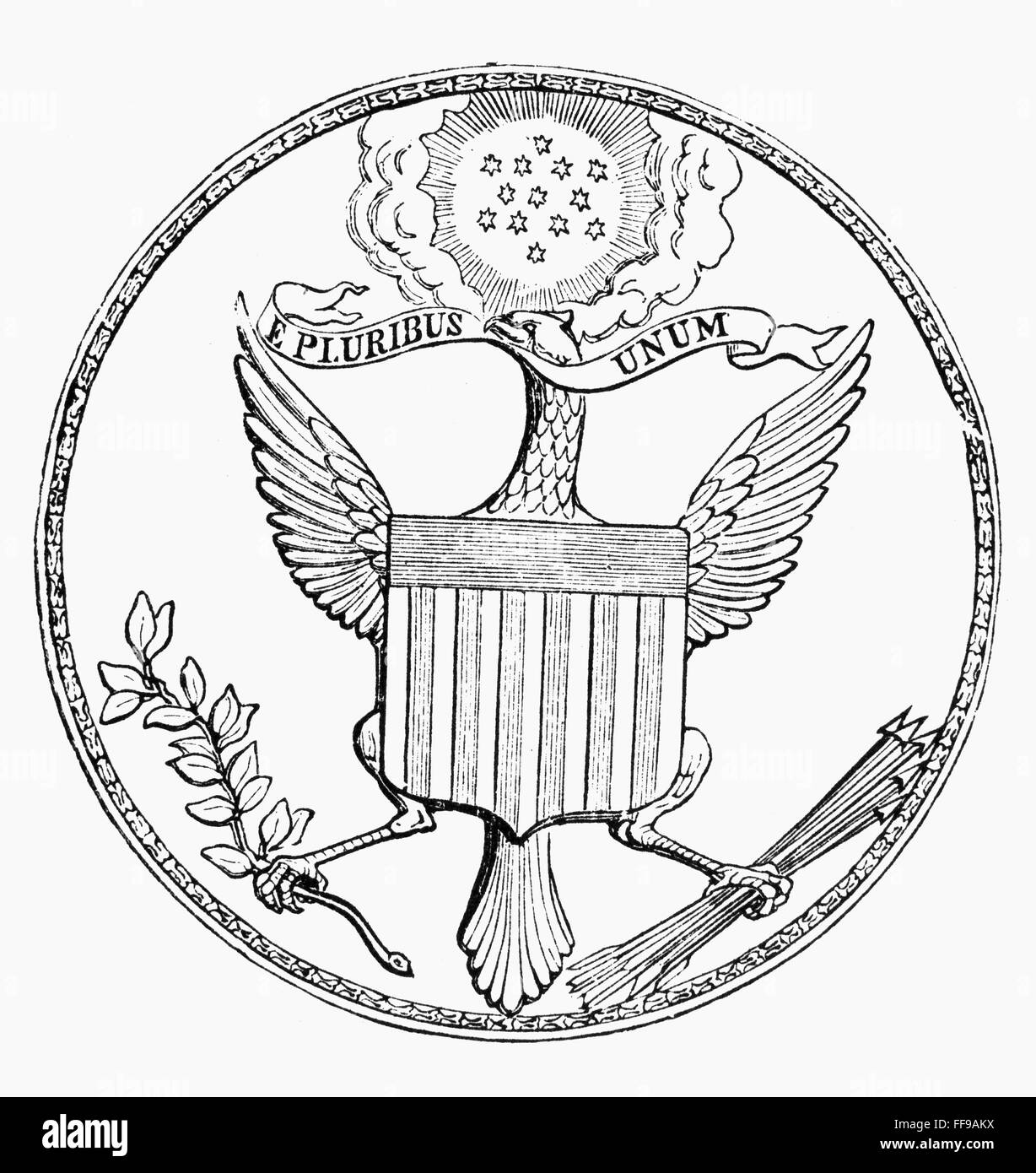 First Us Seal 1782 Nobverse Of The First Great Seal Of The United States Adopted By