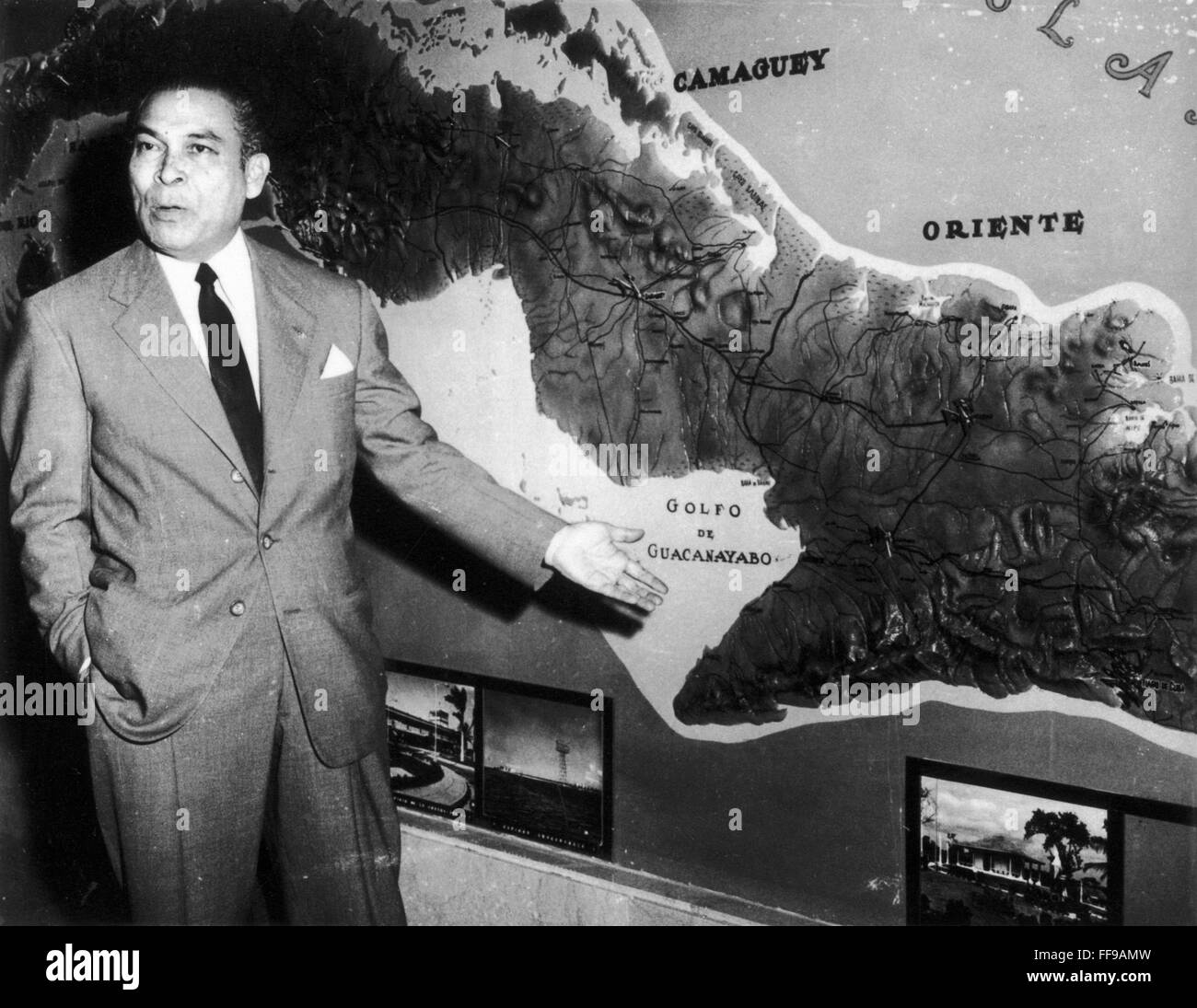 FULGENCIO BATISTA (1901-1973). /nCuban soldier and dictator. Standing ...