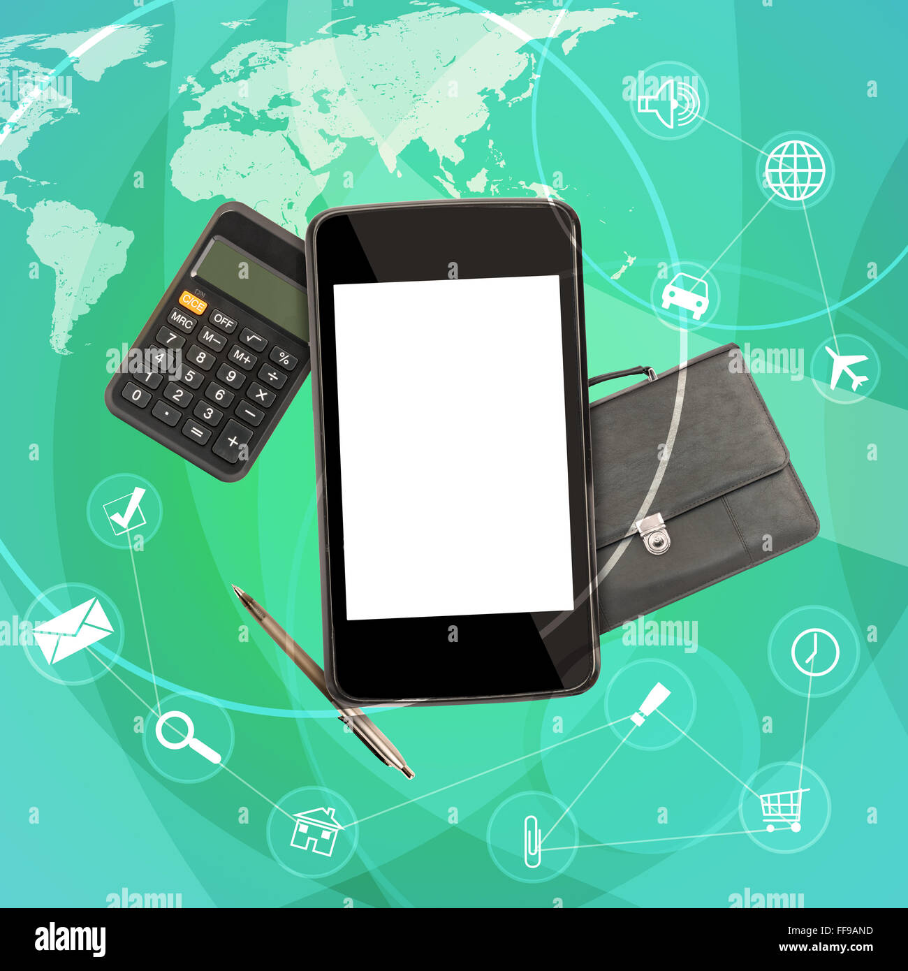 Smartphone with calculator Stock Photo - Alamy