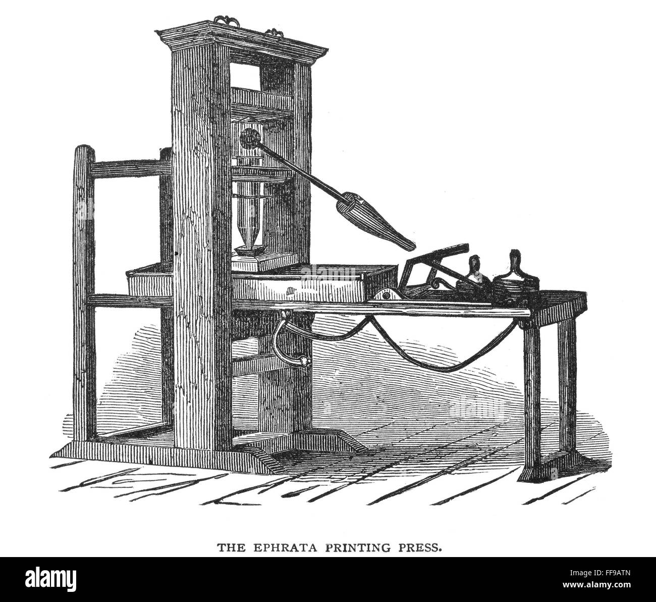 18th century printing press Black and White Stock Photos & Images - Alamy