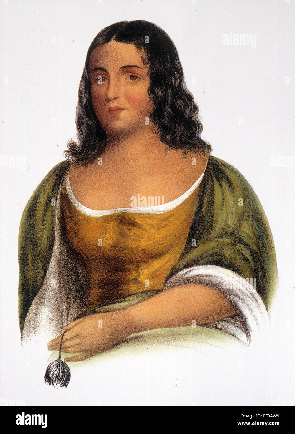 POCAHONTAS (1595?-1617). /nNative American princess. Lithograph, c1836 ...