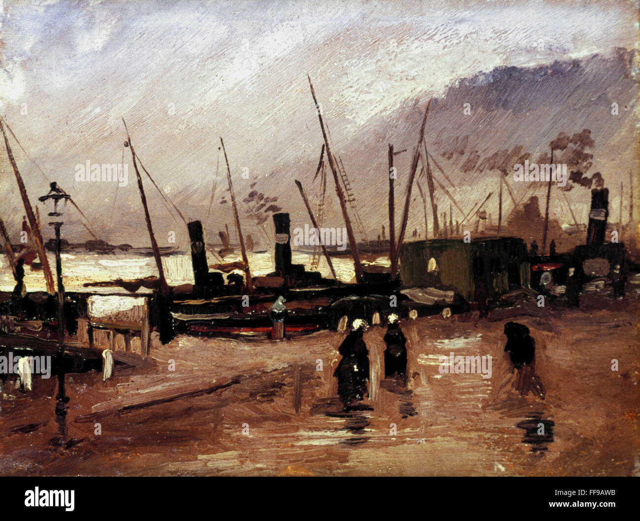 VAN GOGH: ANTWERP, 1885. /nThe Antwerp Quai. Oil on canvas by Vincent ...