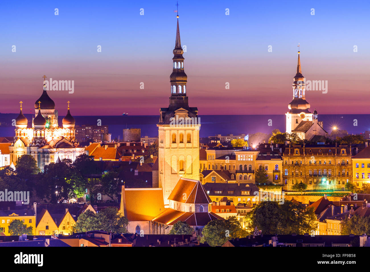 Old Town Tallinn Night Stock Photos & Old Town Tallinn Night Stock ...