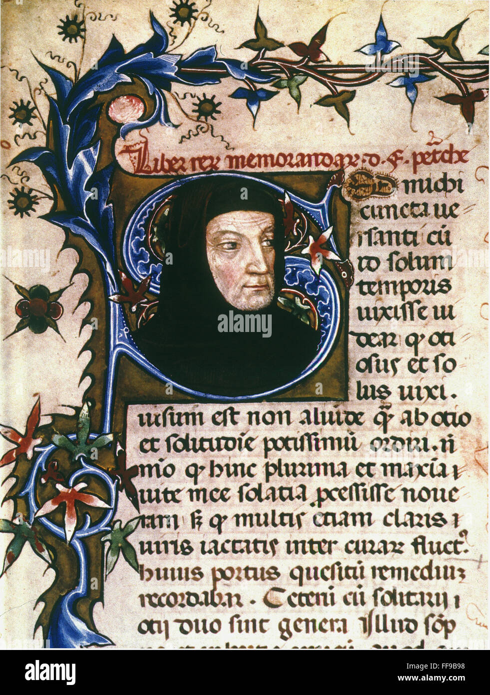 PETRARCH (1304-1374). /nItalian poet. 14th century Latin manuscript ...