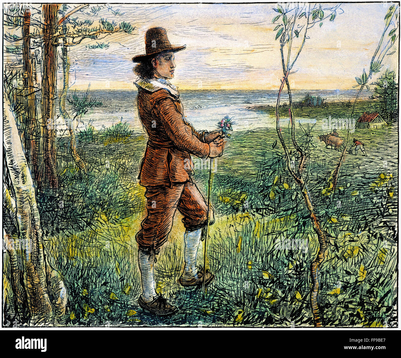 PILGRIM, 1620s. /nJohn Alden, one of the Pilgrim settlers of the ...