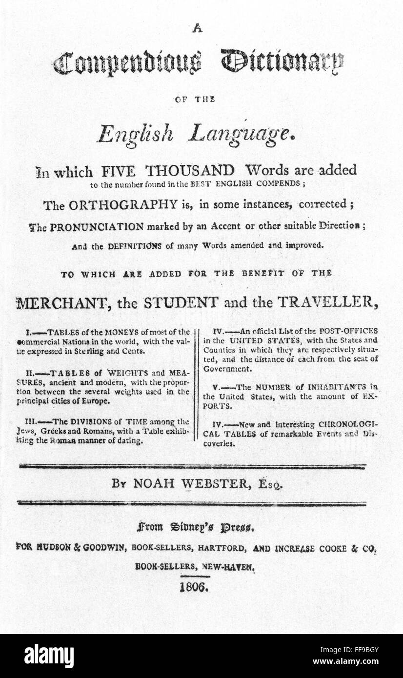 1806 dictionary hi-res stock photography and images - Alamy