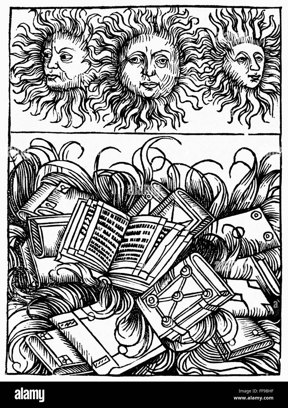 ALEXANDRIA LIBRARY. /nThe burning of the library in Alexandria, Egypt ...