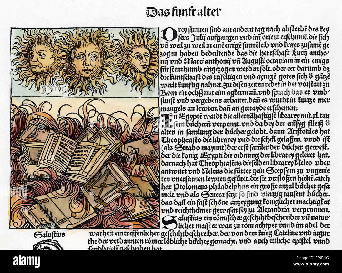 ALEXANDRIA LIBRARY. /nThe burning of the library in Alexandria, Egypt ...