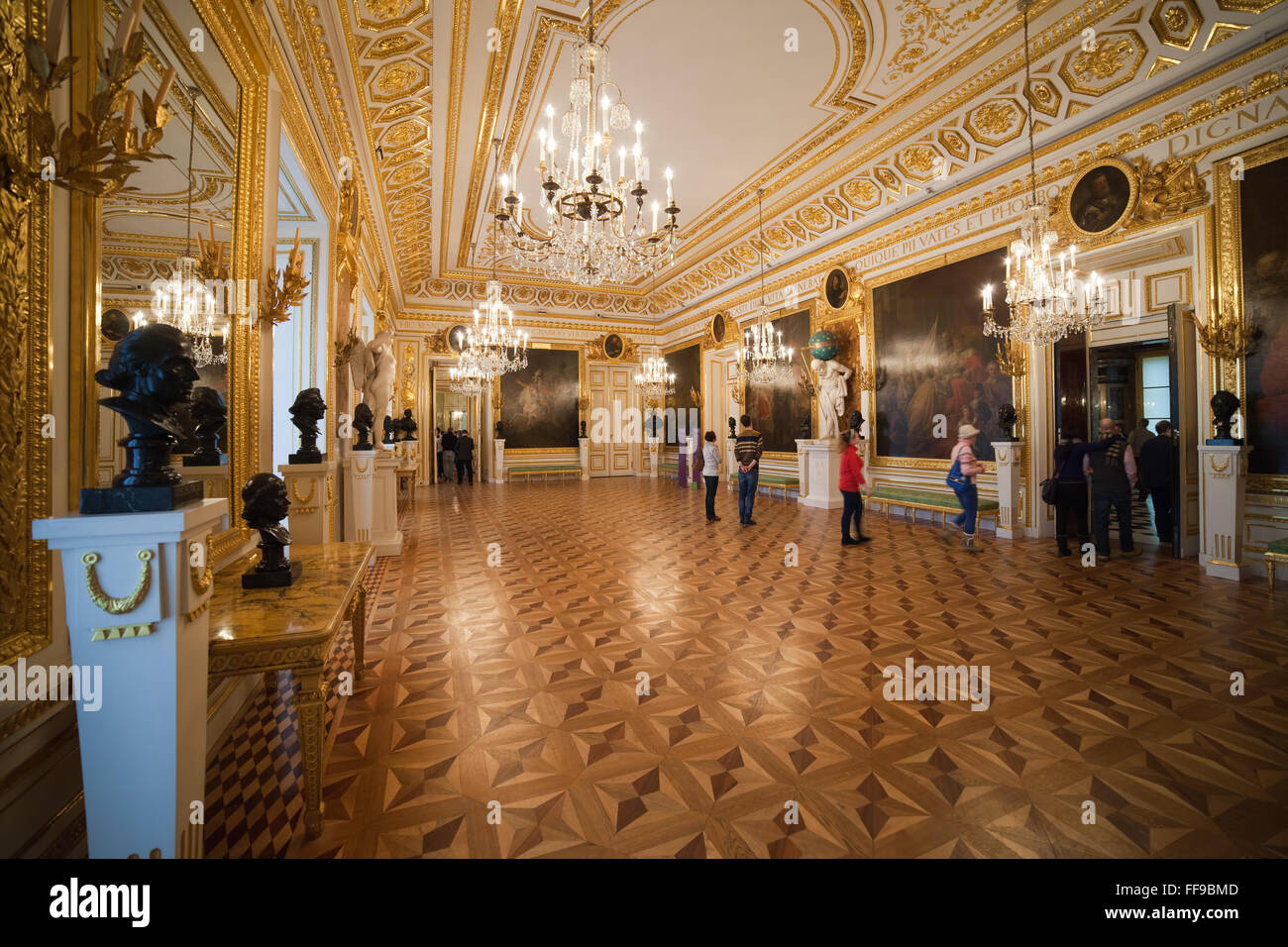 Poland, city of Warsaw, Royal Castle interior, The Knights Hall Stock ...