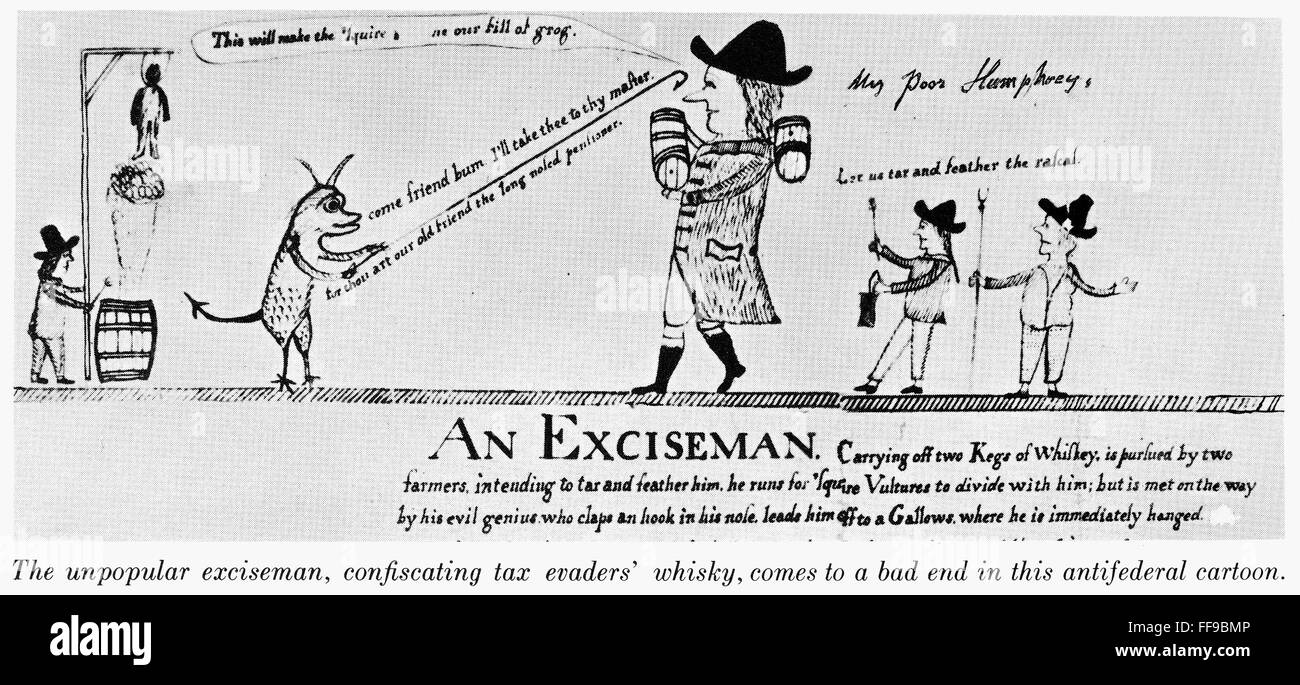 WHISKY REBELLION, 1794. /nAn anti-government cartoon of 1794 siding ...