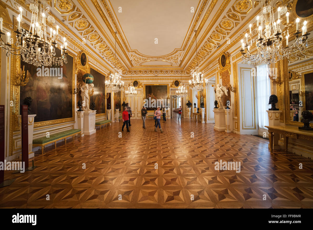 Poland, city of Warsaw, Royal Castle interior, The Knights Hall Stock ...