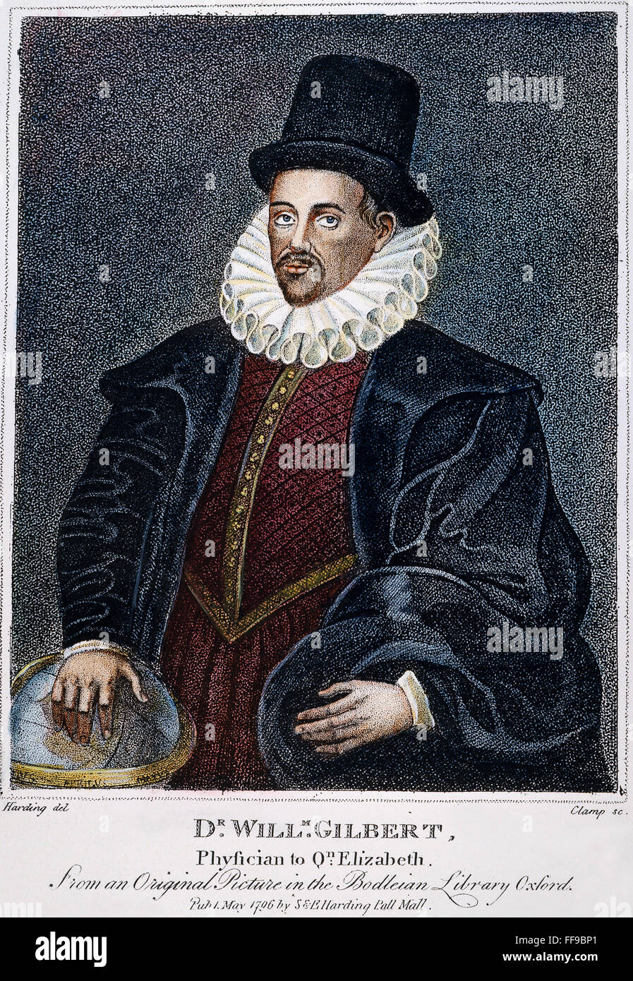 WILLIAM GILBERT (1540-1603). /nEnglish physician and physicist. Stipple ...