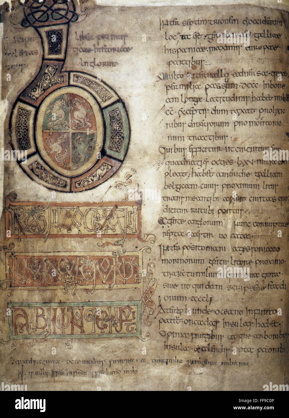 ST. BEDE: MANUSCRIPT. /nA page from St. Bede's 'Historia ecclesiastica ...