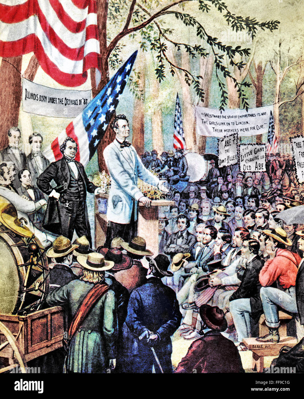 LINCOLN-DOUGLAS DEBATE. /nAn artist's reconstruction of one of the ...