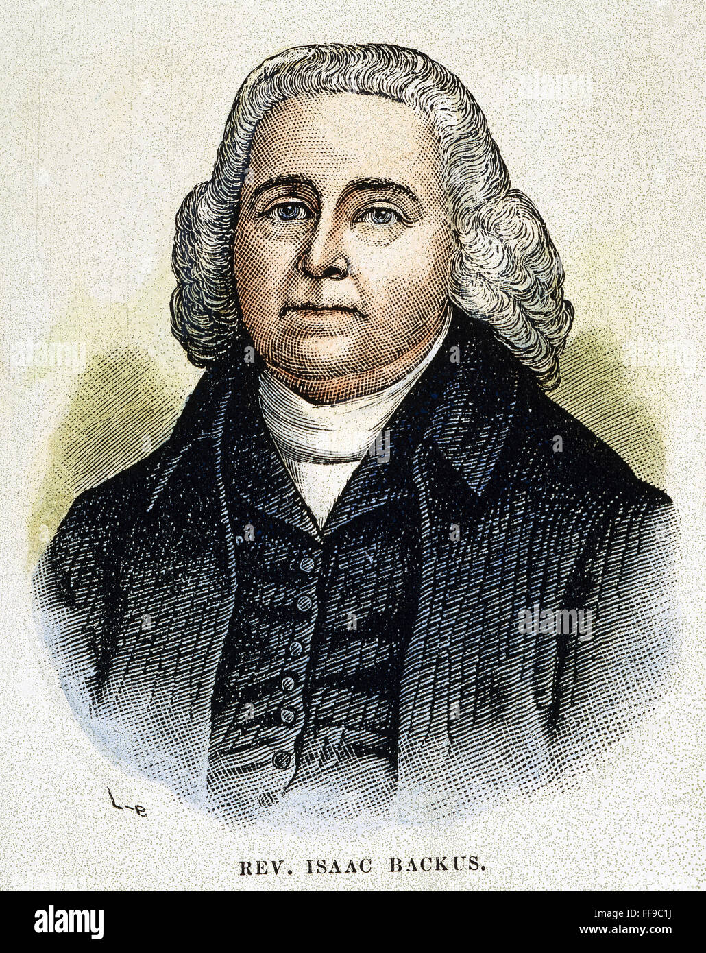 ISAAC BACKUS (1724-1806). /nAmerican clergyman. Wood engraving, 19th ...