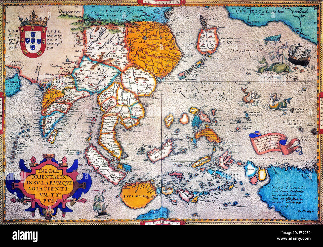 PACIFIC OCEAN/ASIA, 1595. /nMap of the Pacific Ocean and South-East ...