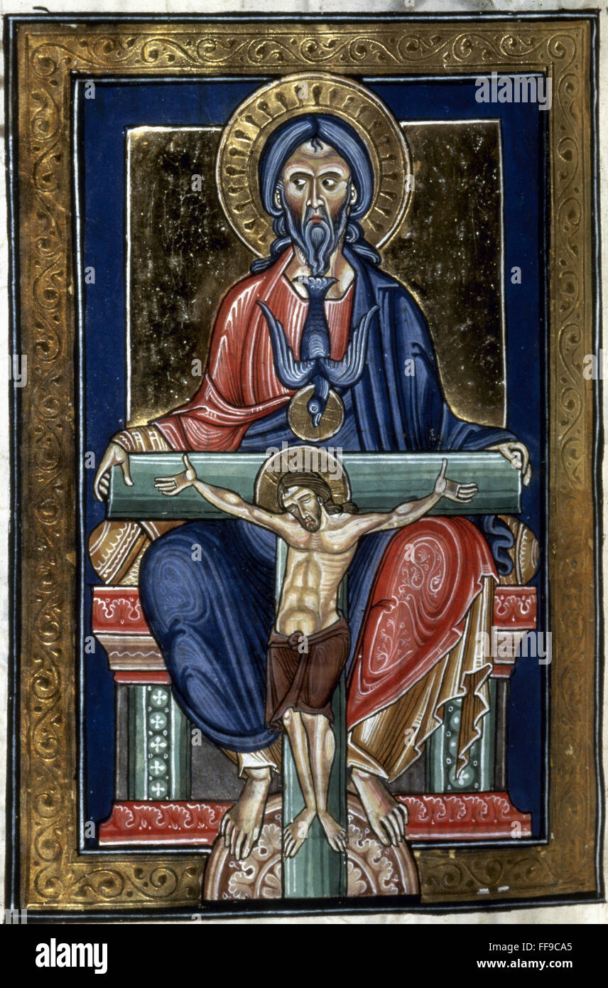 TRINITY. /nIllumination from a German Latin Missal, c1200-1232 Stock ...