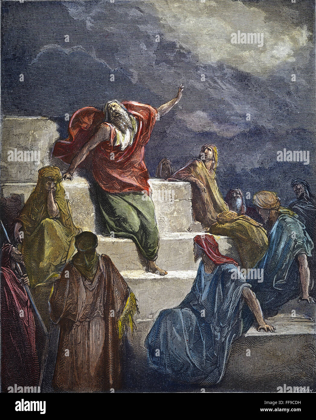 JEREMIAH. /n(Jeremiah 1: 9,10). Wood engraving after Gustave DorΘ Stock ...