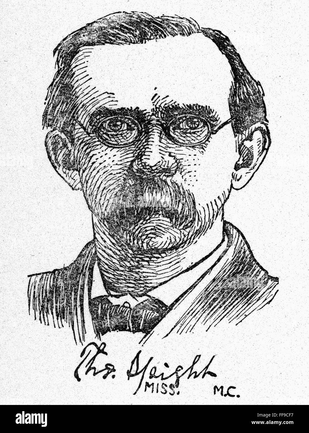 THOMAS SPIGHT (1841-1924). /nAmerican politician. Drawing, 1902, by ...