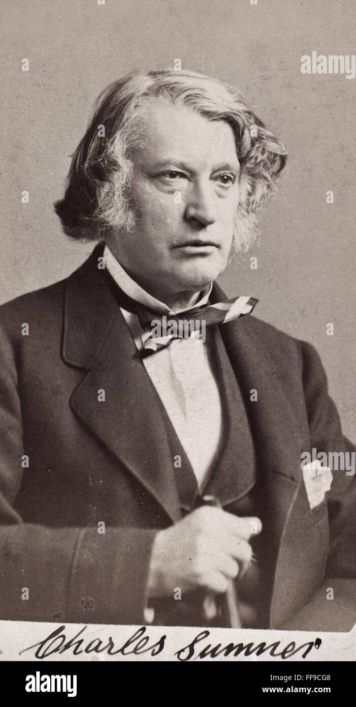 CHARLES SUMNER (1811-1874). /nAmerican politician. Original carte-de ...